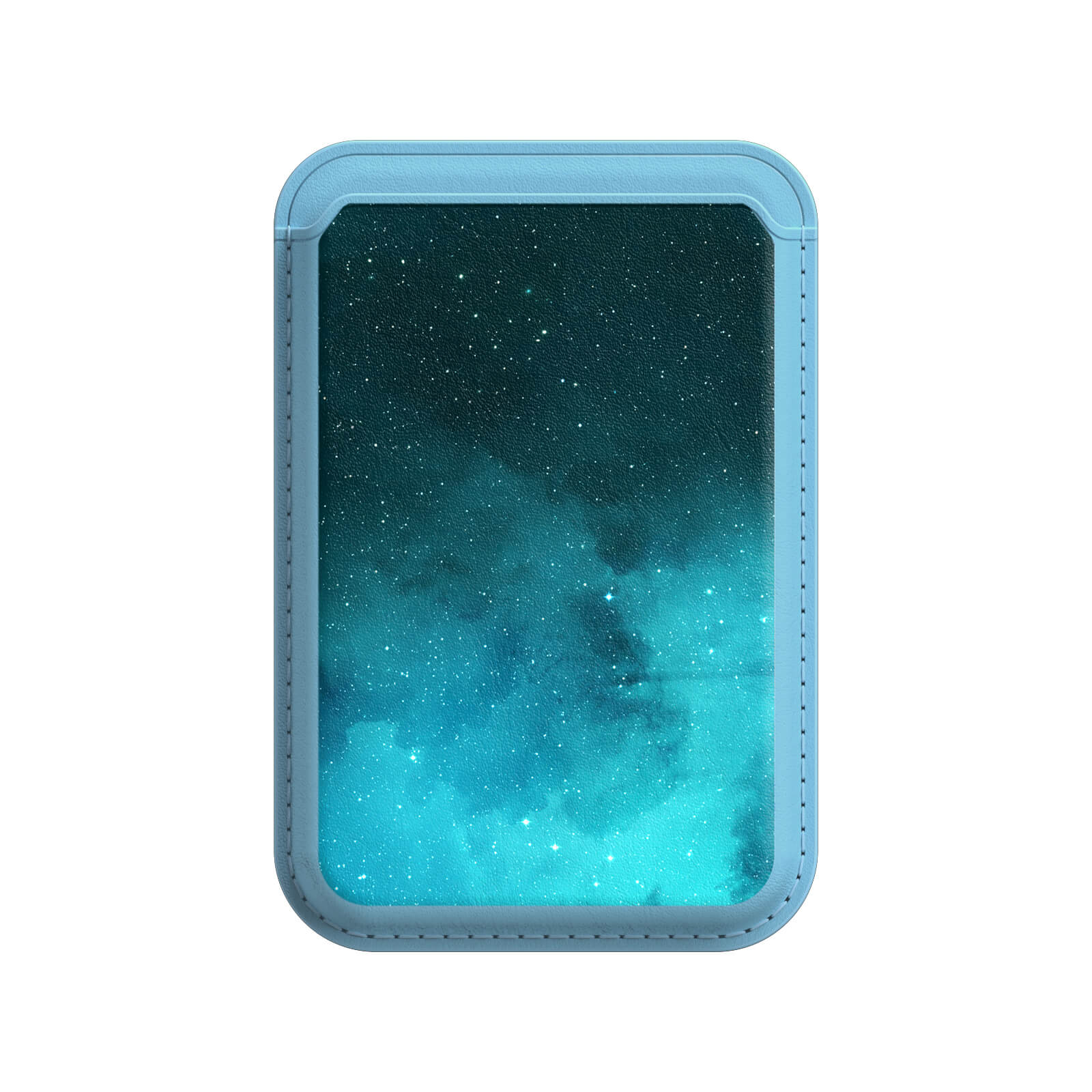 Fluorescent Star Blue | Leather Wallet with MagSafe – Magpiec