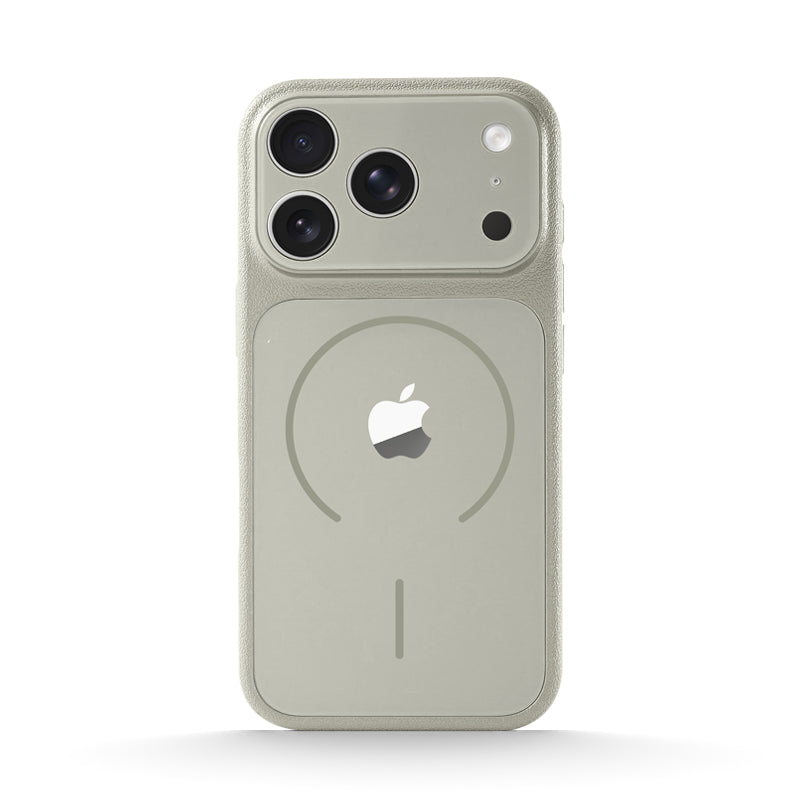 Titanium Gray | iPhone MagSafe Faux Leather Textured Case – Magpiec