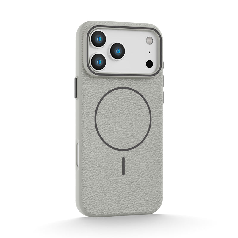 Titanium Gray | iPhone MagSafe Litchi Texture Silicone Case – Magpiec